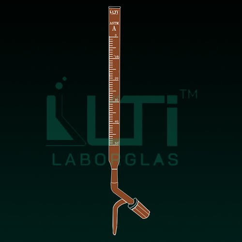 4300-ASTM, AMBER GLASS CLASS A BURETTE, UNSERIALISED with batch ...